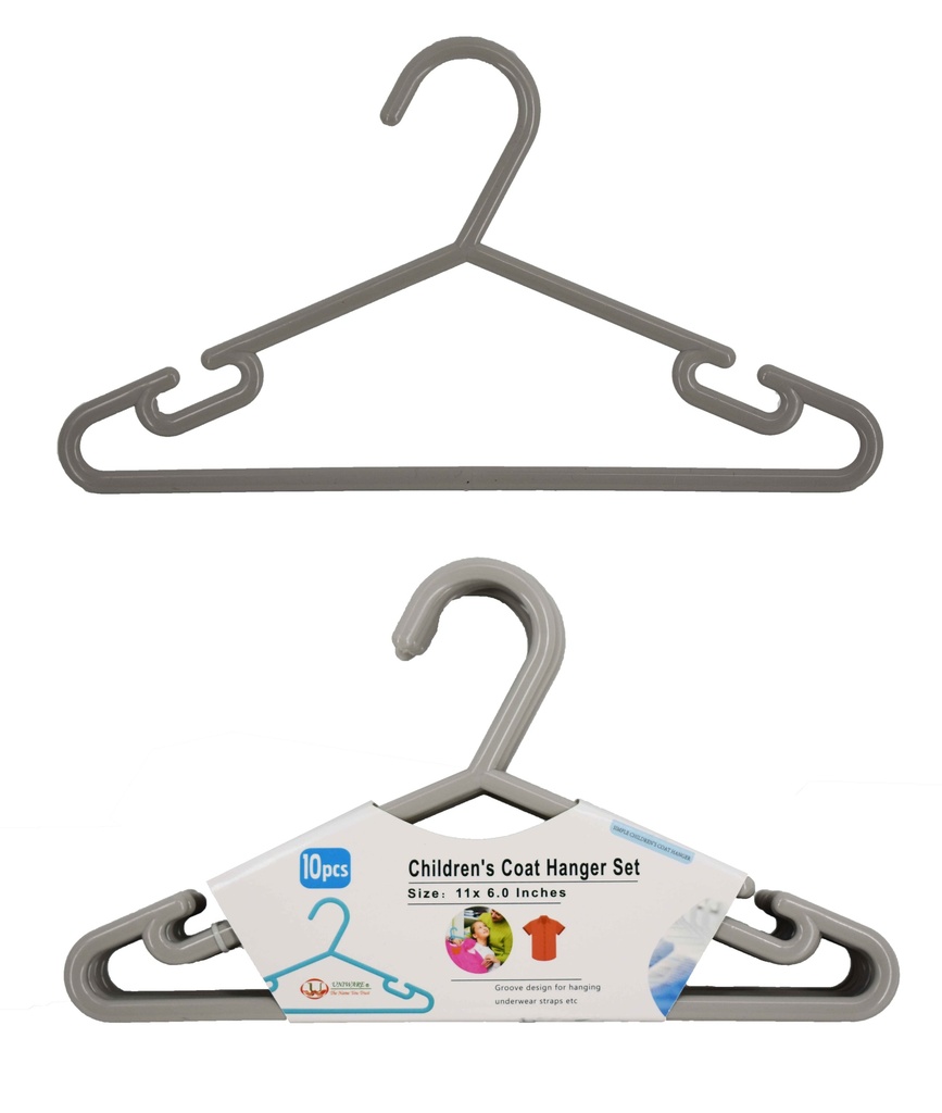 [P28510] 11"x6" 10 pc Children Cloth Hanger Set (24 sets/ctn) | Uniware ...